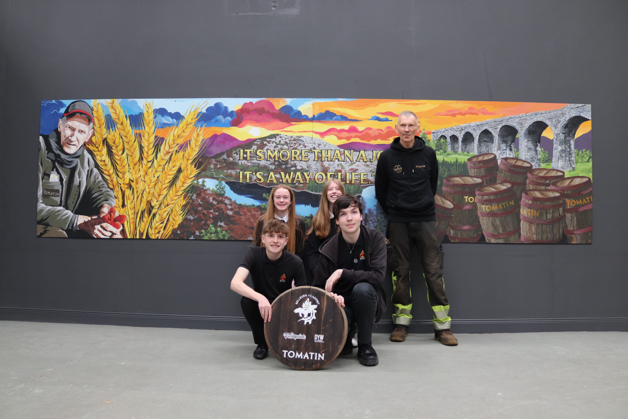 New distillery mural in partnership with Millburn Academy - Tomatin Whisky